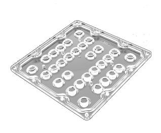 Square Clear LED Ceiling Light Lens Plastic 90 Degree 5050 For Tunnel ...